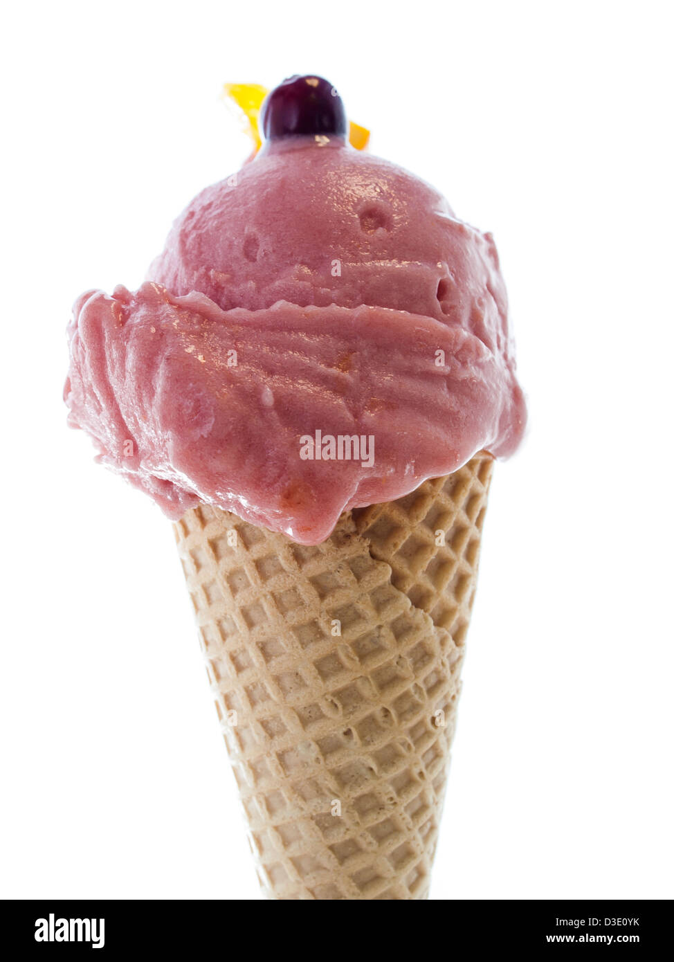 Gourmet sweet orange and cranberry gelato on white background Stock ...