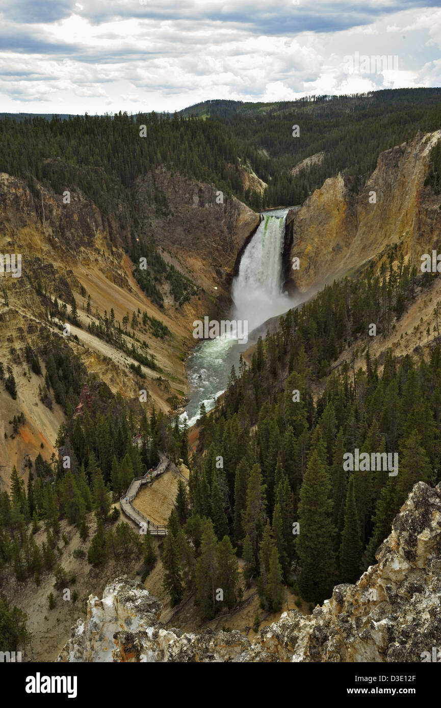 Upper waterfalls on the Yellowstone river canyon in Yellowstone national park Stock Photo - Alamy