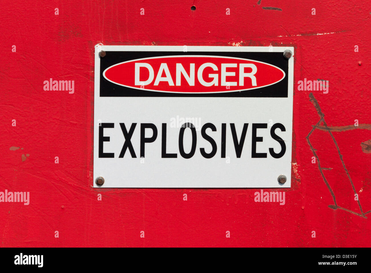 signs labels label danger explosives red Stock Photo - Alamy
