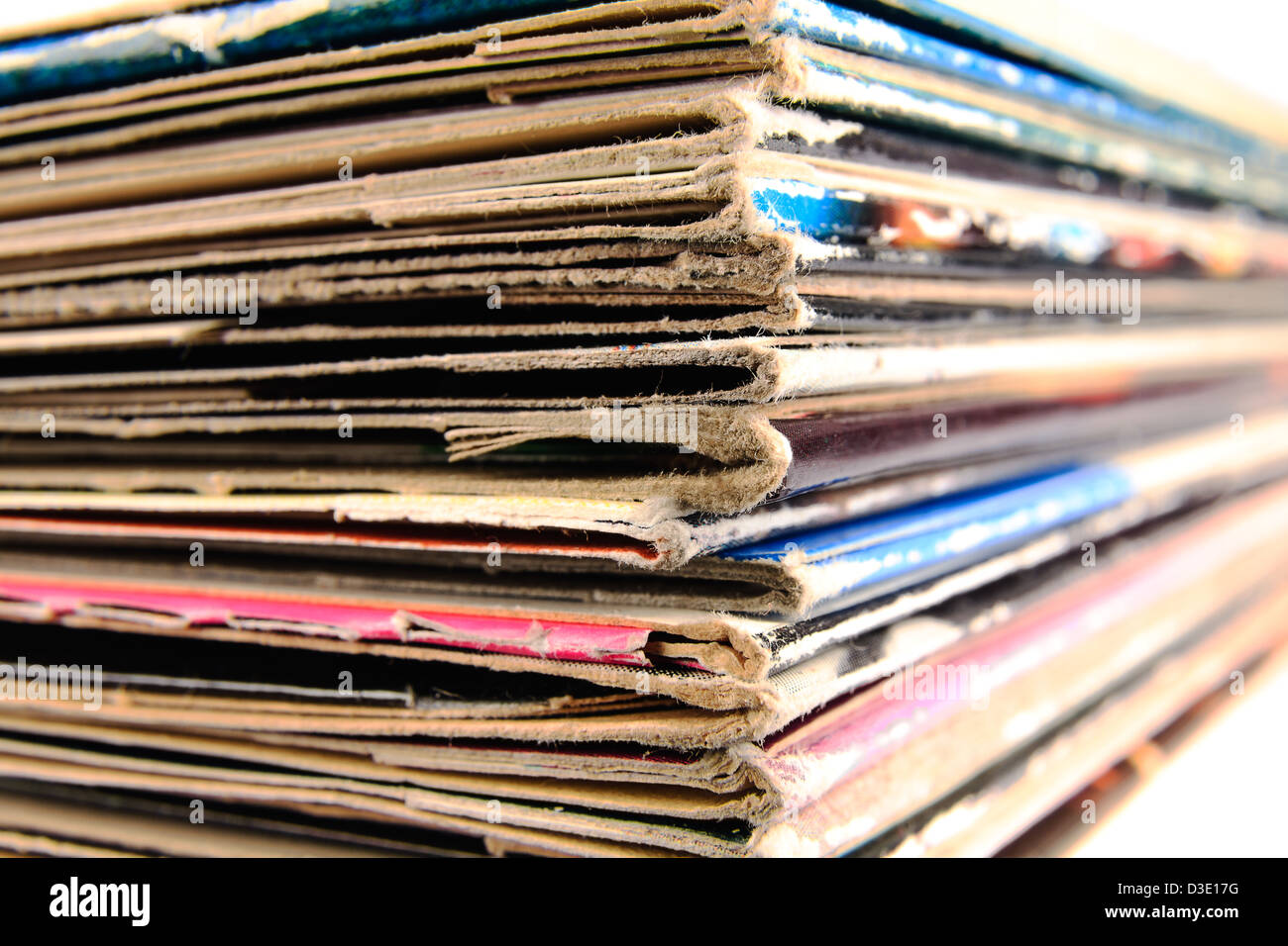 Stack of vinyl records in covers made of paper Stock Photo - Alamy