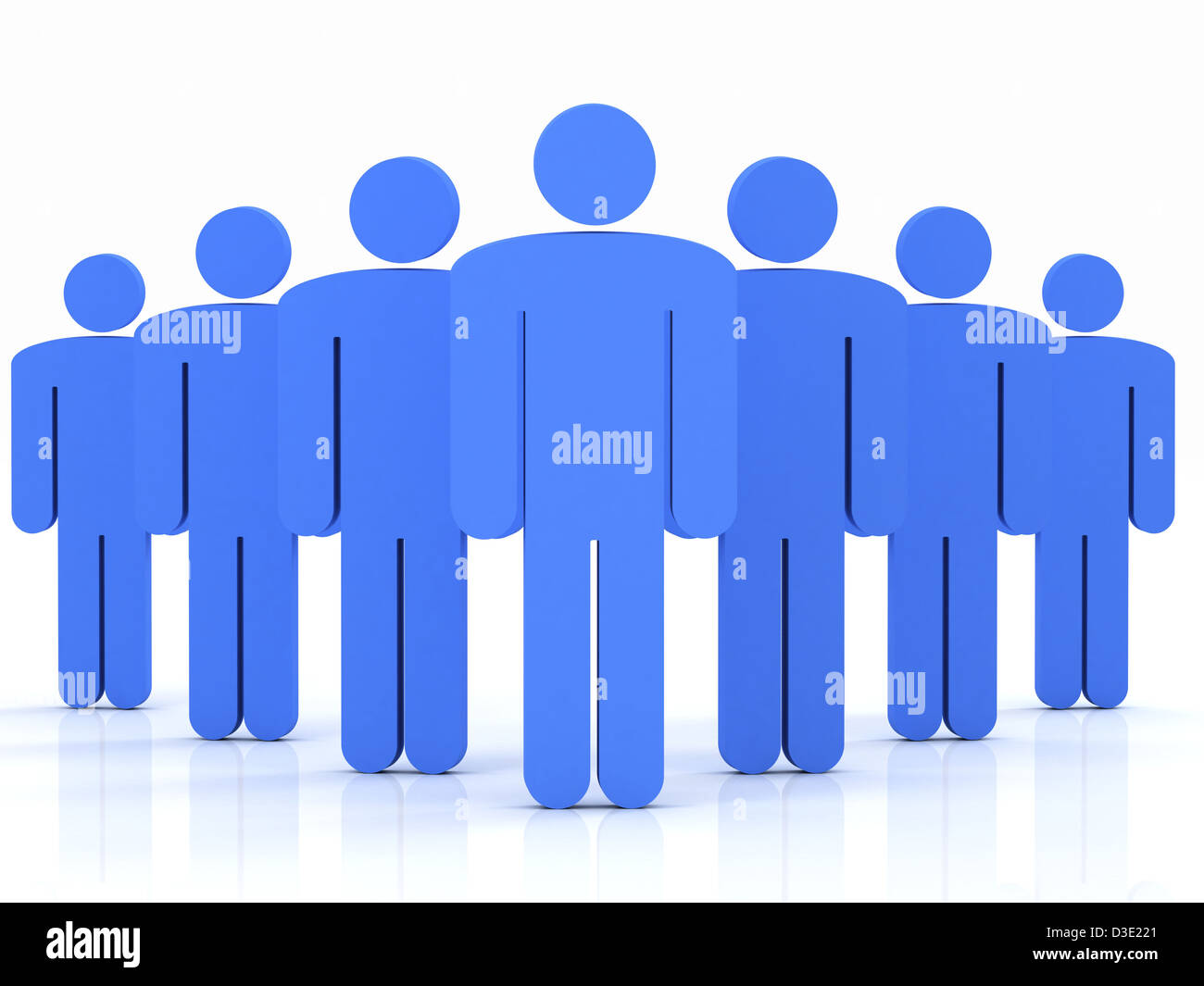 blue group of people standing on a white background Stock Photo - Alamy