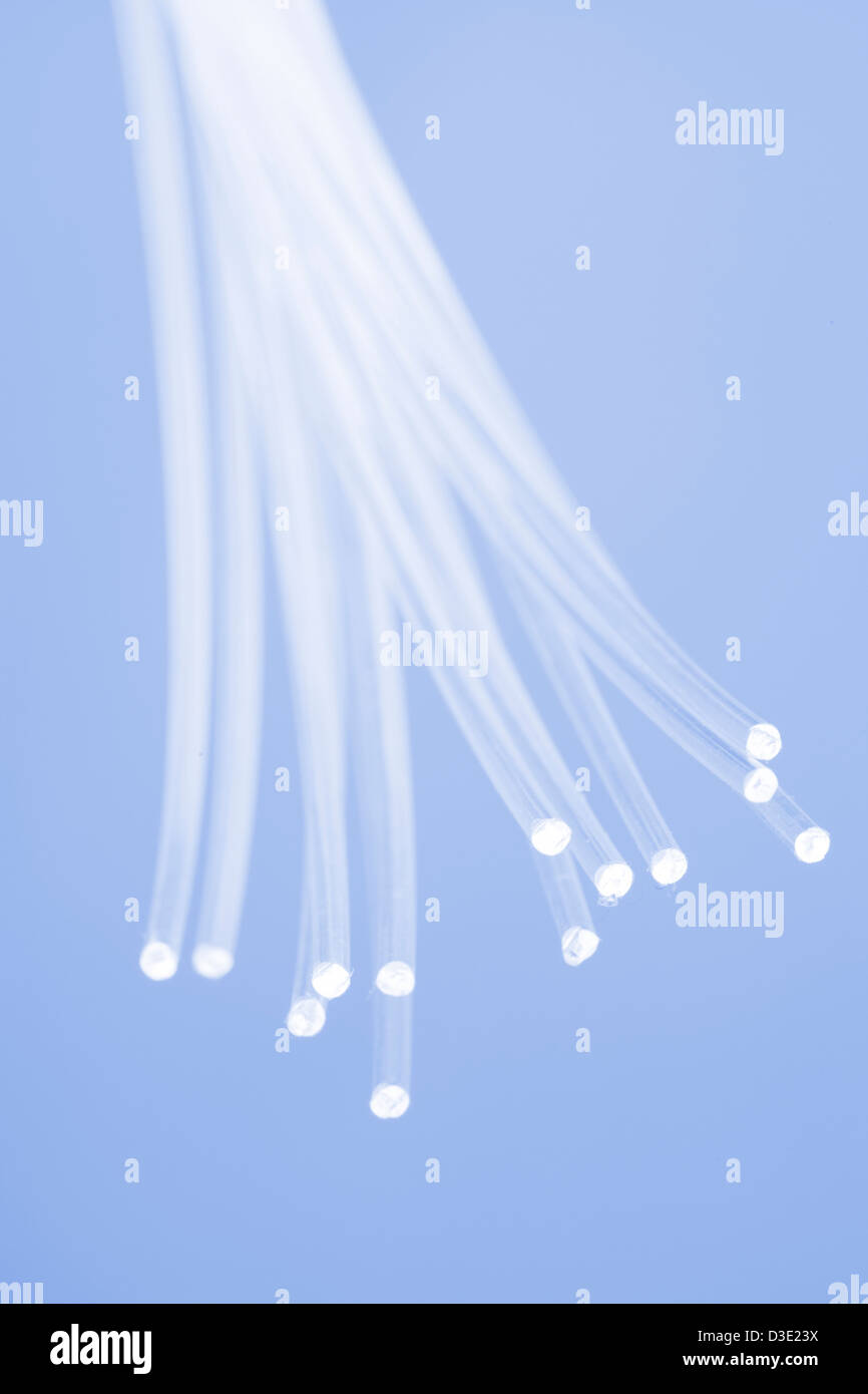Fiber optics close-up, modern computer communication technology Stock ...
