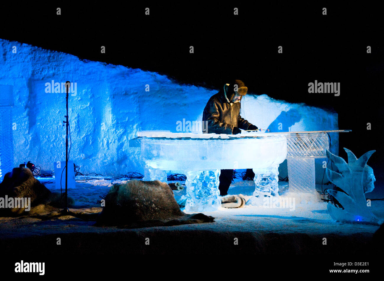 Rob Waring performs at the Geilo Ice Music Festival in Norway in ...