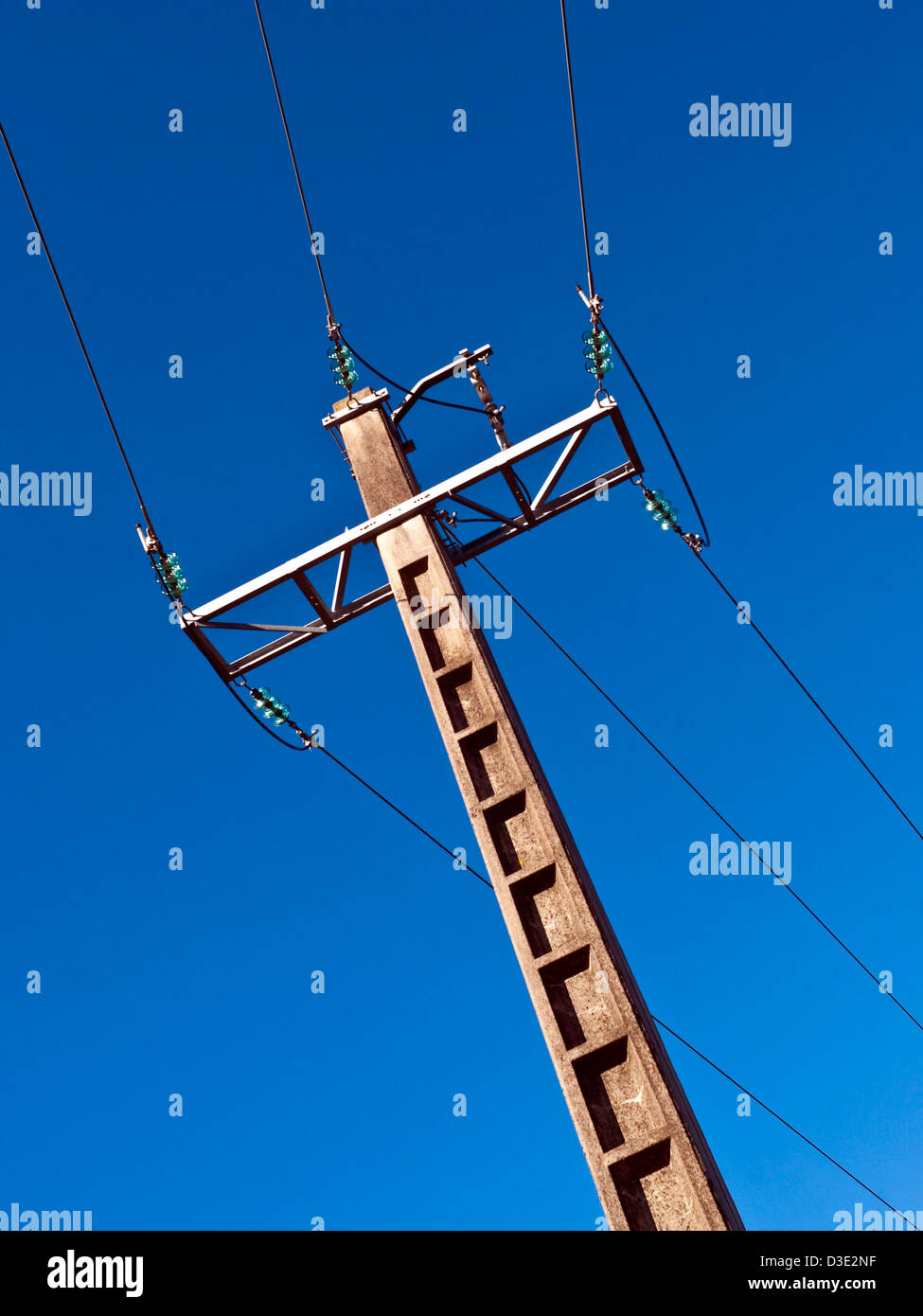 High tension electricity pylon - France Stock Photo - Alamy