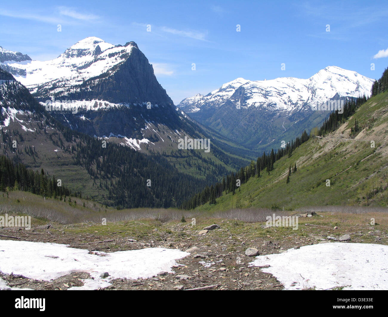 Mount Clements and Heaven's Peak in Glacier National Park provide ...