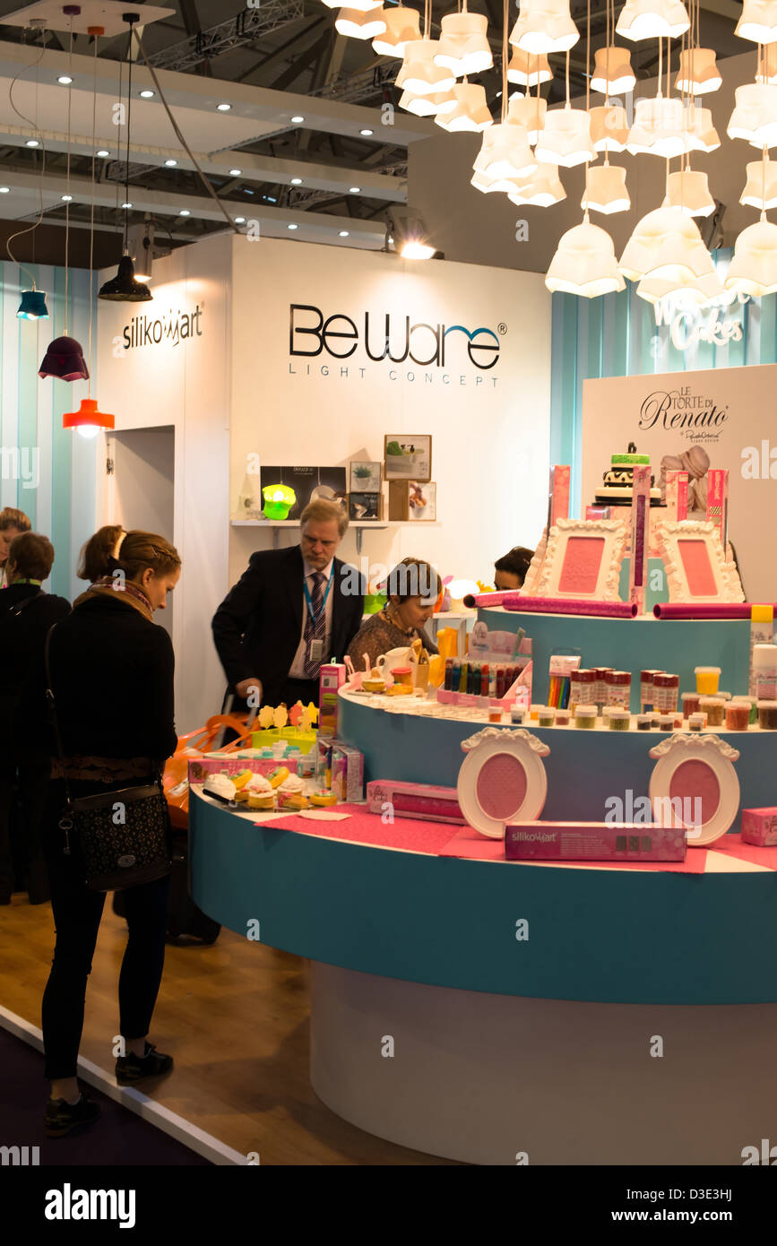 Booths of small companies producing decorative consumer goods on the ...