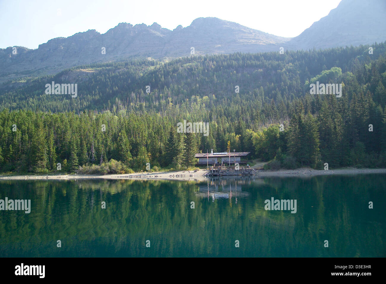 The Peace Pavilion Boat Dock at Glacier National Park is located on ...