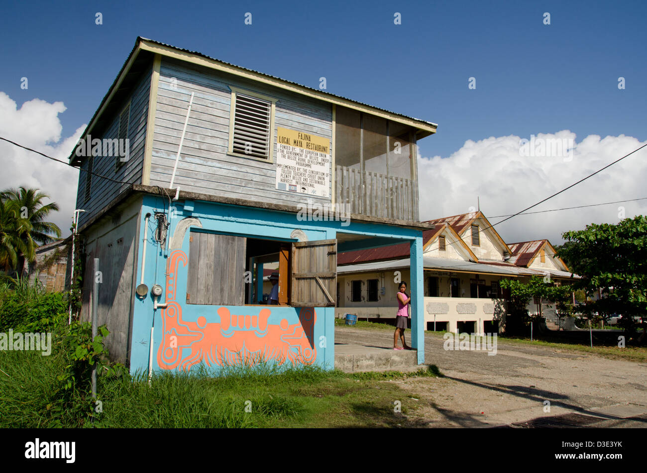 Belize, Toledo District, Punta Gorda. Local artist co-op building Stock ...