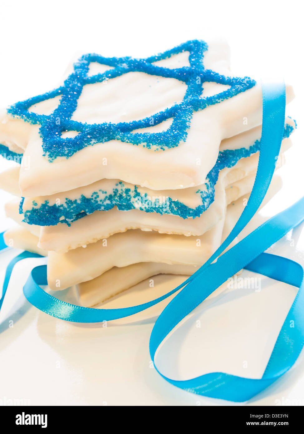Gourmet cookies decorated with white icing for Hanukkah Stock Photo - Alamy