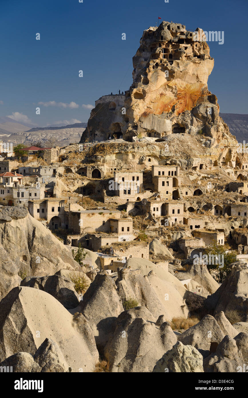 Volcanic Tuff Fairy Chimney hoodoos, Houses, and Ortasihar Castle rock ...