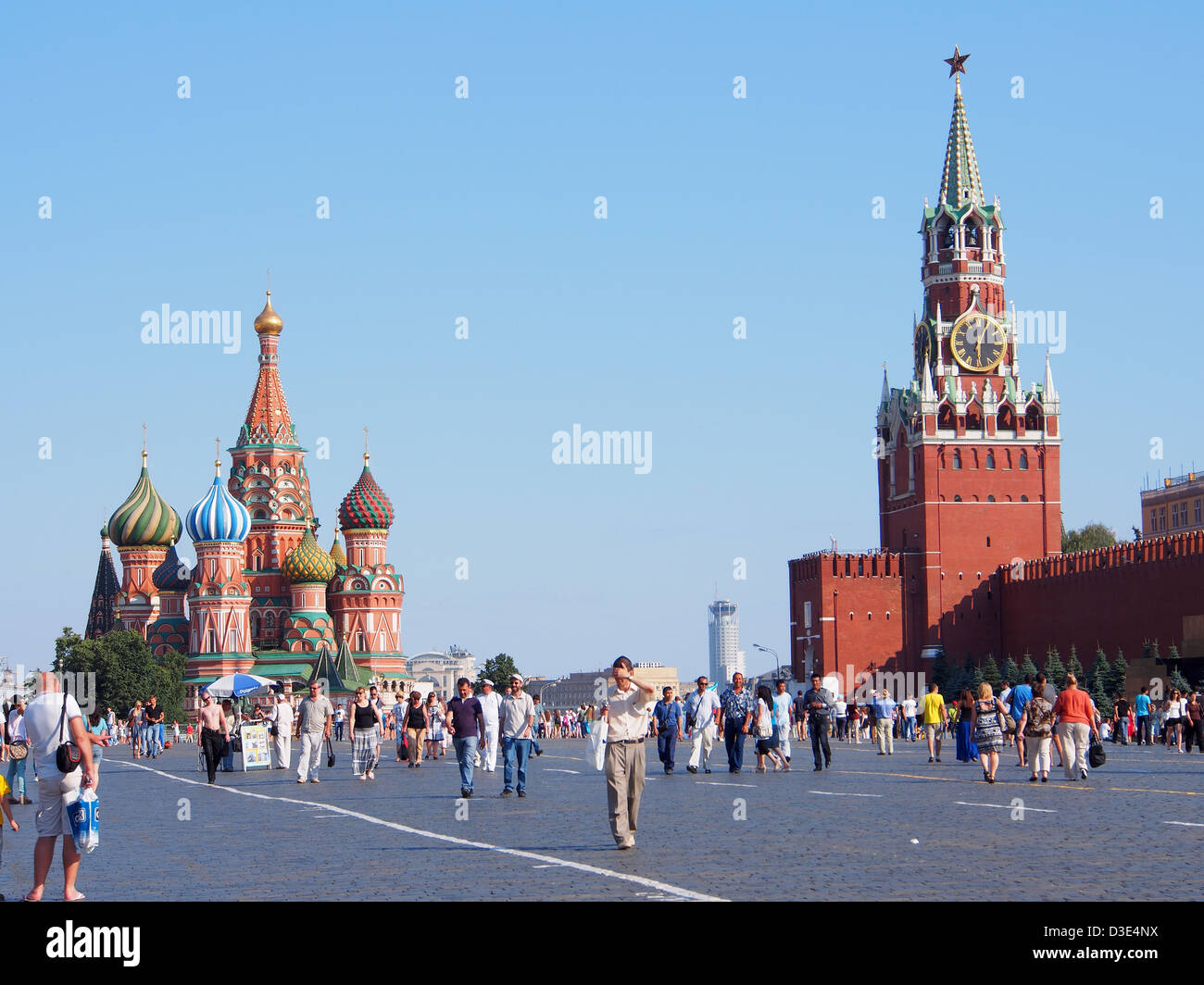 The Red Square in Moscow, Russia, with Kremlin, the Saviour Spasskaya ...