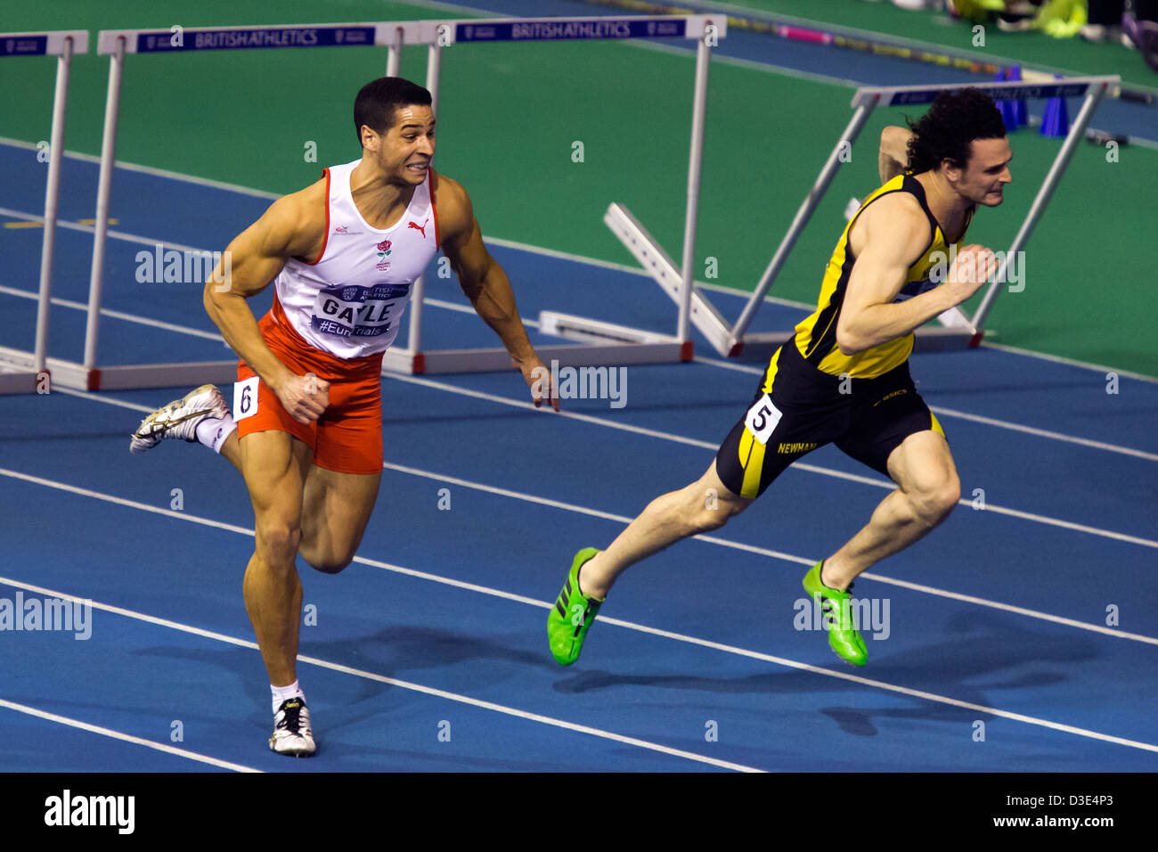 Gianni FRANKIS, Nick GAYLE, 60m Hurdles Men's Final, 2013 British ...