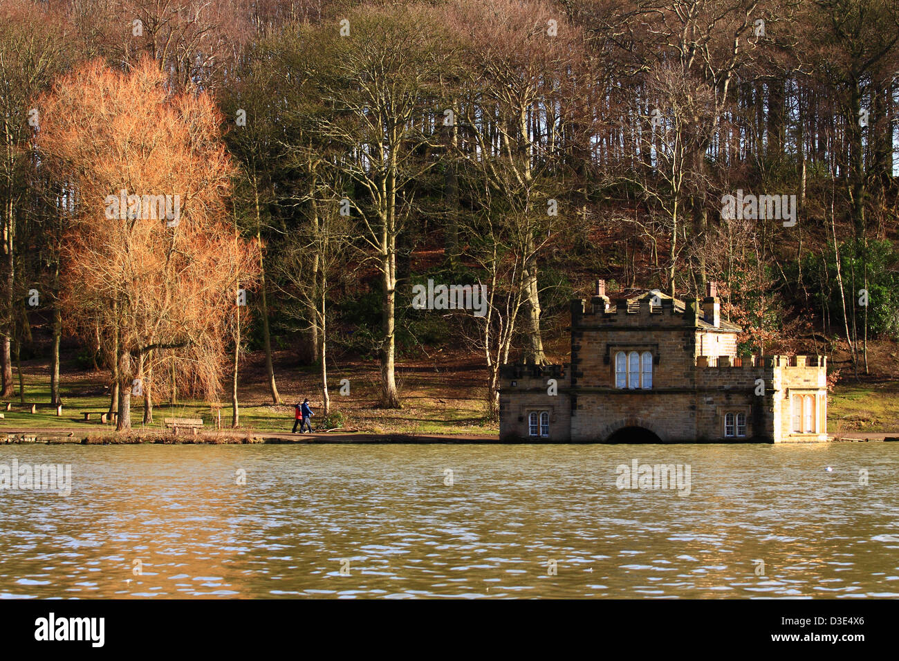 View of New Miller Dam in Winter Stock Photo - Alamy