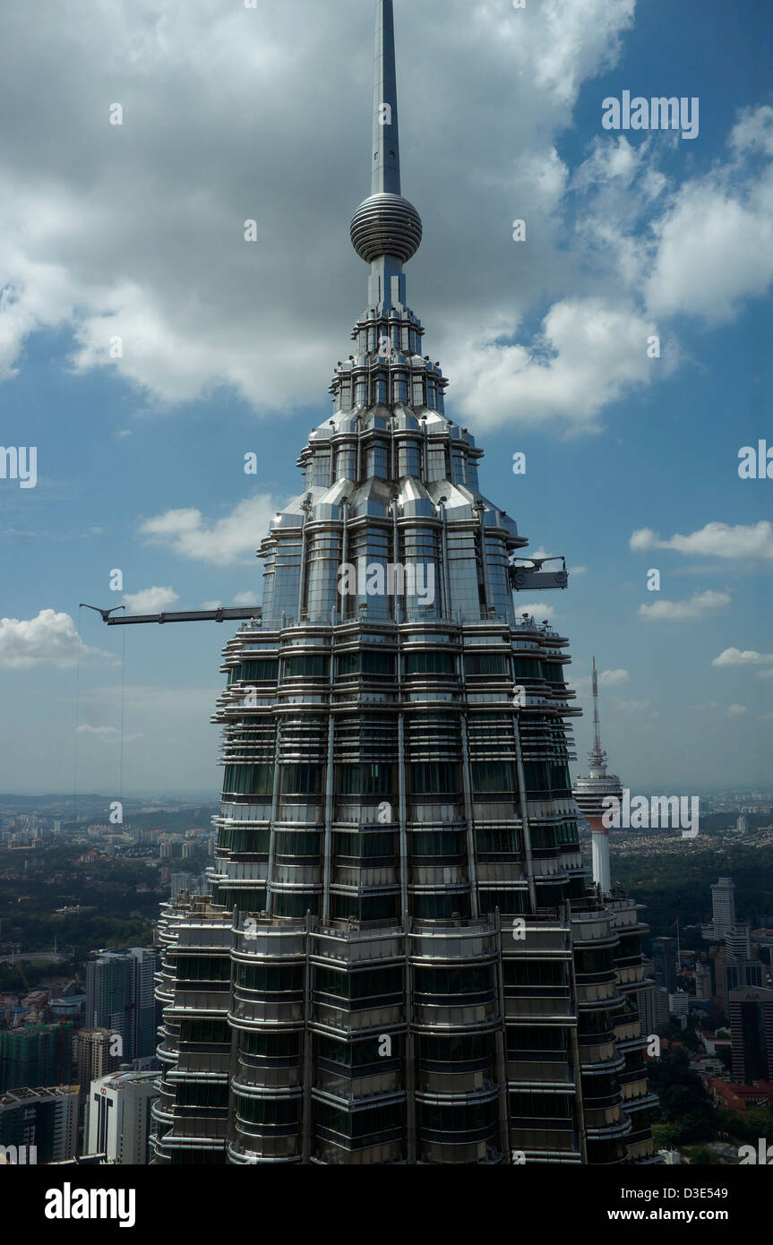 The top of one of the Petronas Towers, from the observation floor of ...