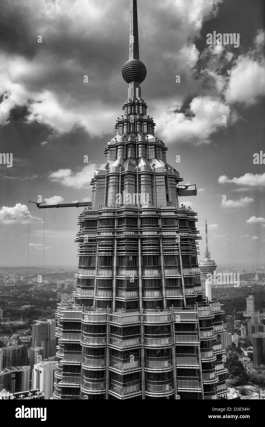 The top of one of the Petronas Towers, from the observation floor of ...