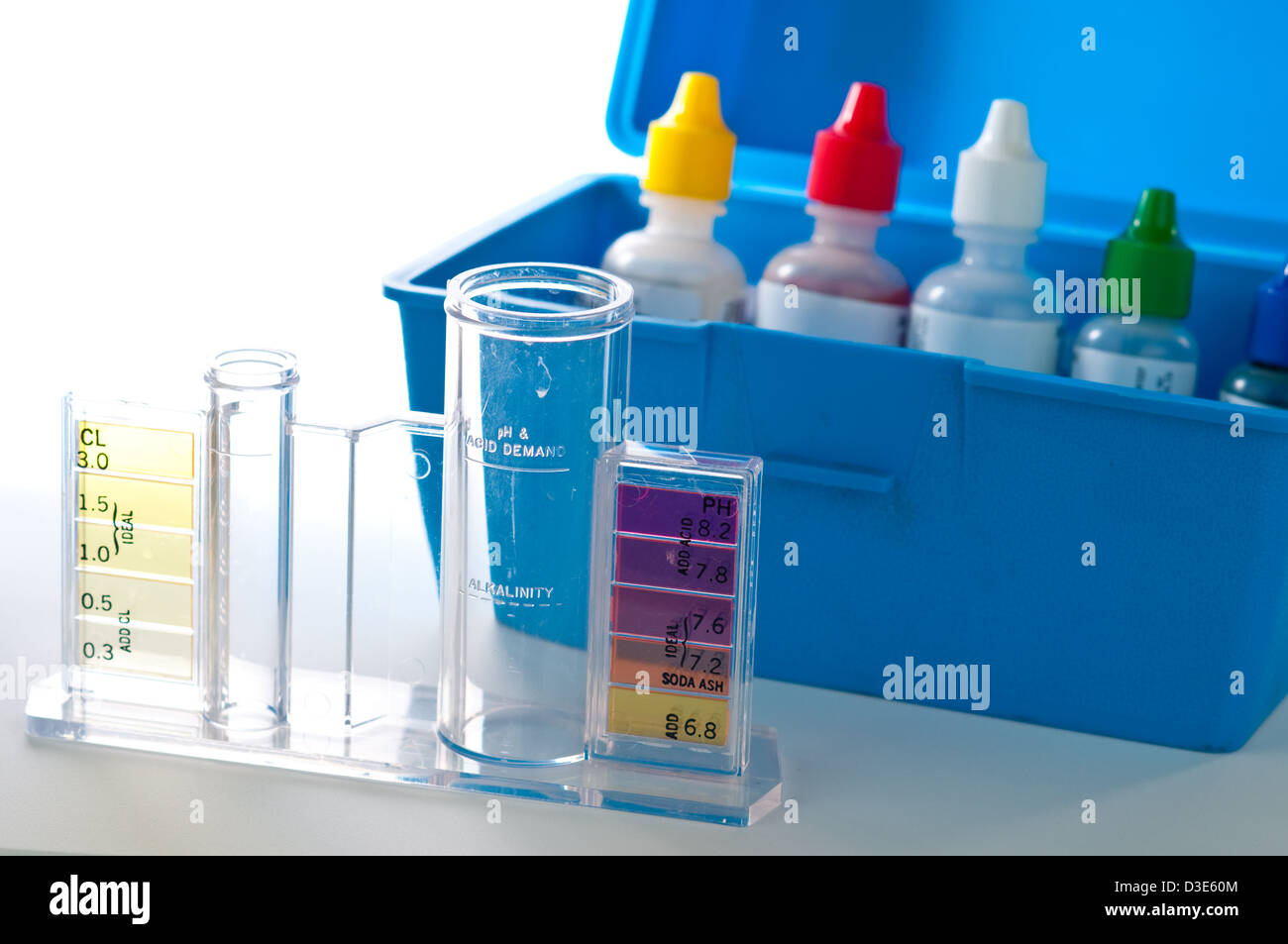 Swimming Pool test kit for testing chemical levels Stock Photo - Alamy
