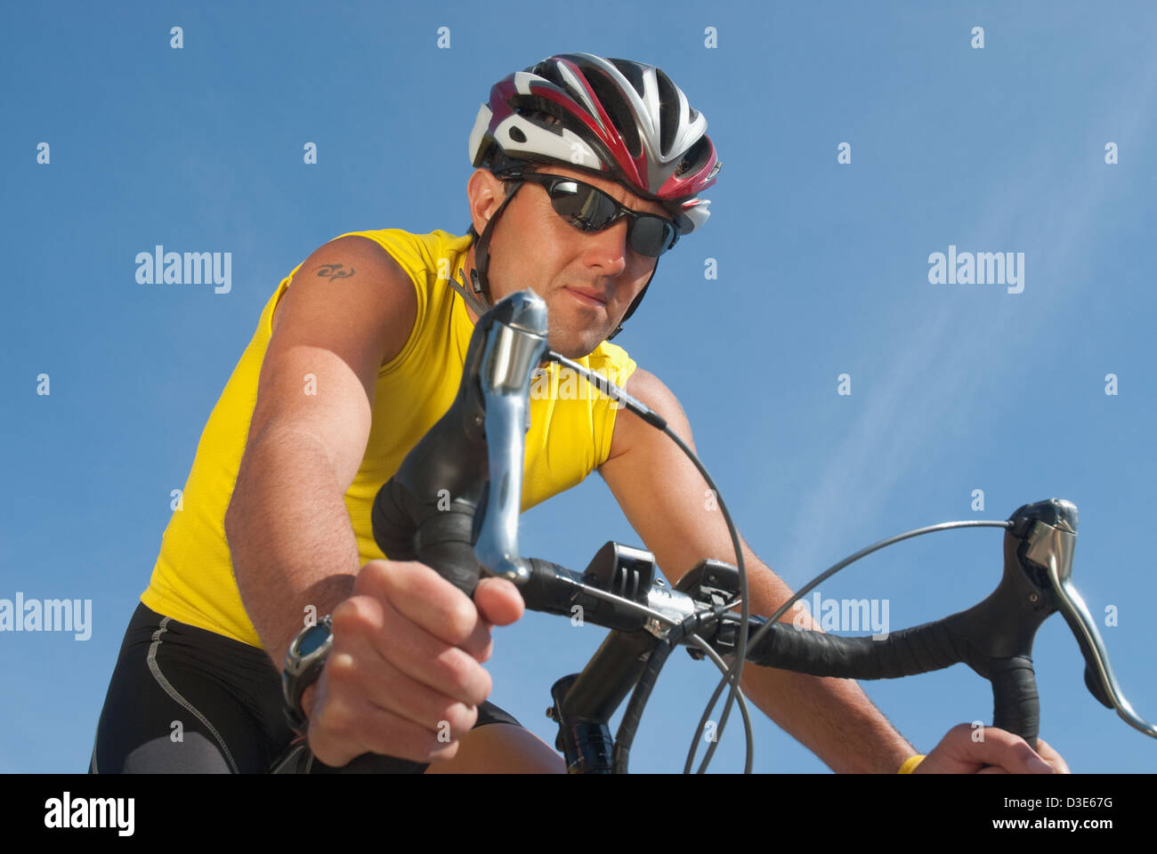 Picture of a man riding a racing bicycle Stock Photo - Alamy