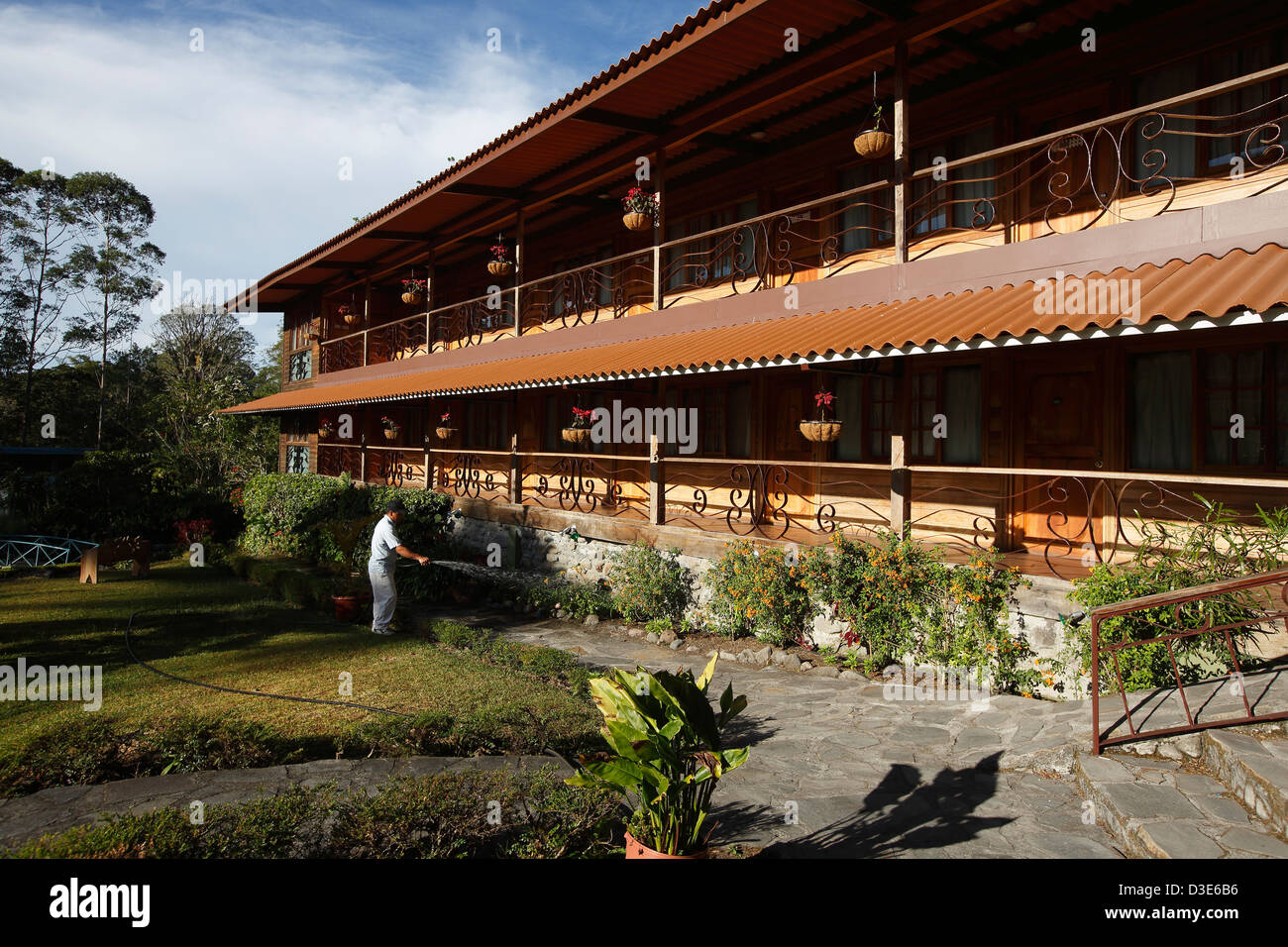 Hotel lodge, Volcan, Panama Stock Photo - Alamy