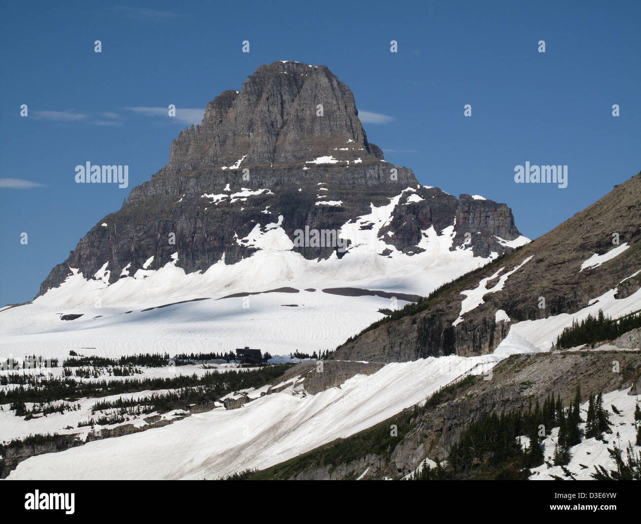 Clements Mountain, located in Glacier National Park, stands tall above ...