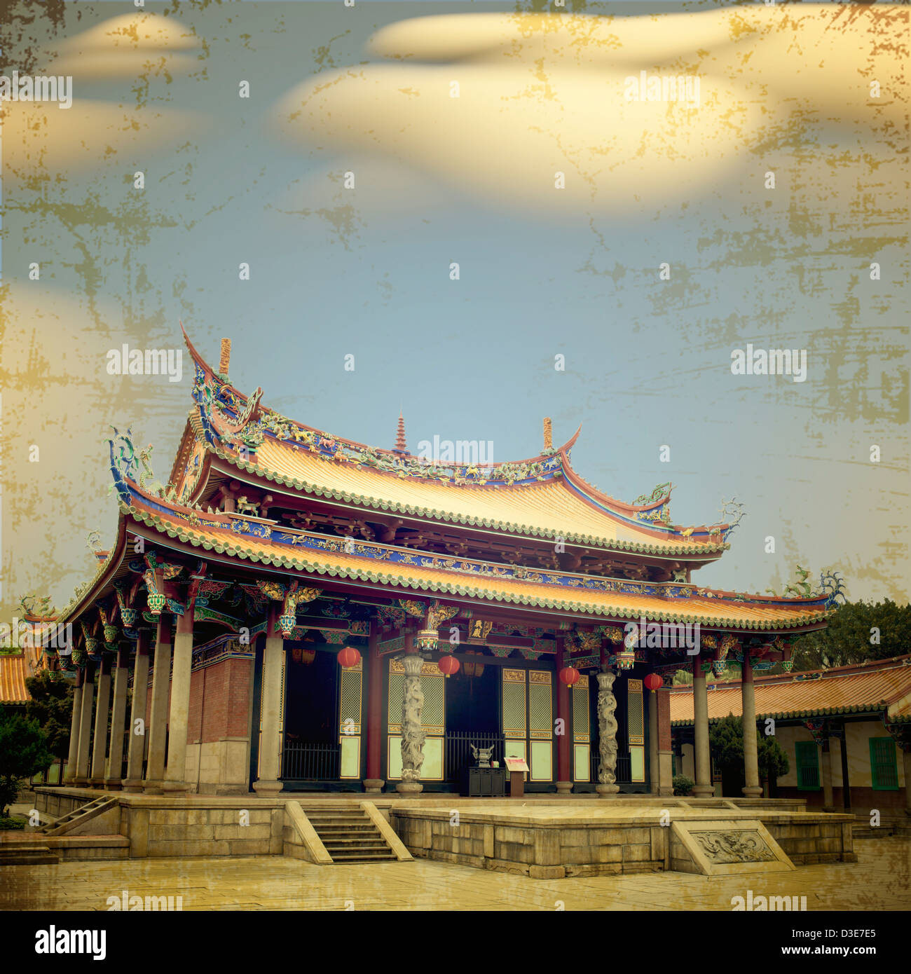 Old picture style Confucius Temple , Taiwan Stock Photo - Alamy