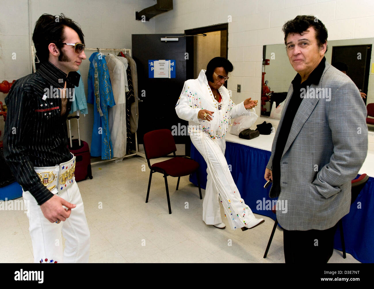 Feb.16, 2013 - Tampa, Florida, U.S. - Elvis tribute artists wait in ...