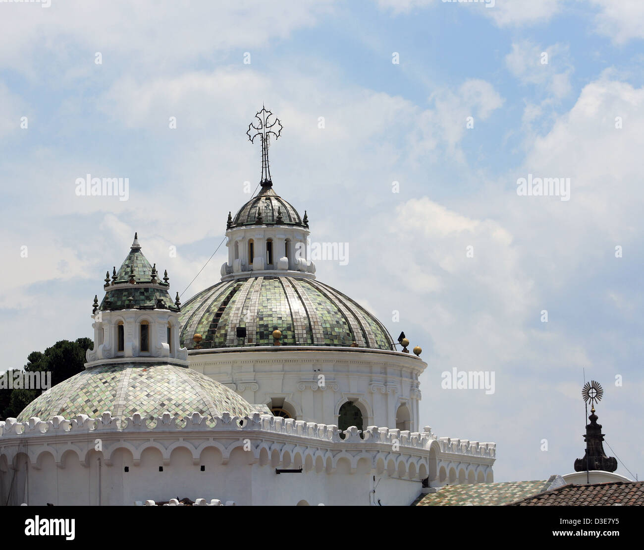 The domed roof of the La Compania Church in the historic city center in ...