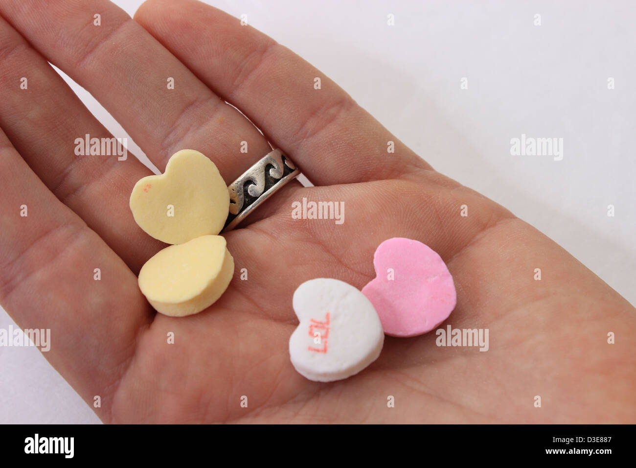 Valentine conversation hearts candy hi-res stock photography and images ...