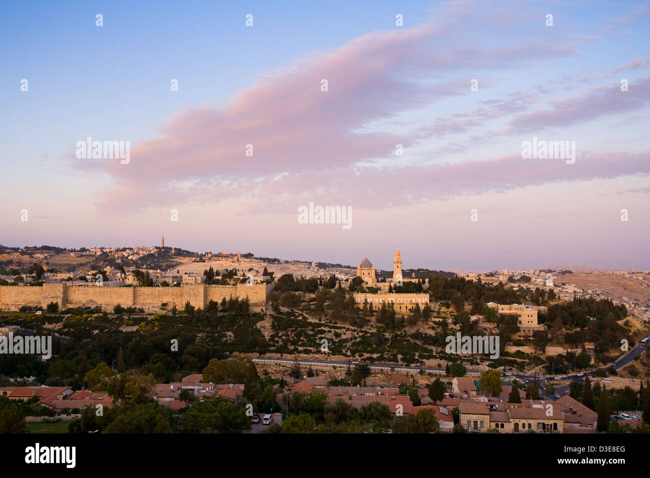 Sunset over the Old City of Jerusalem Stock Photo - Alamy