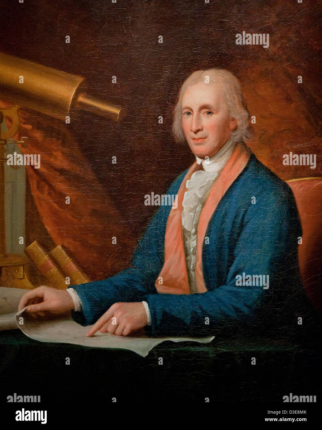 David Rittenhouse by Charles Wilson Peale, 1796 - oil on canvas Stock ...