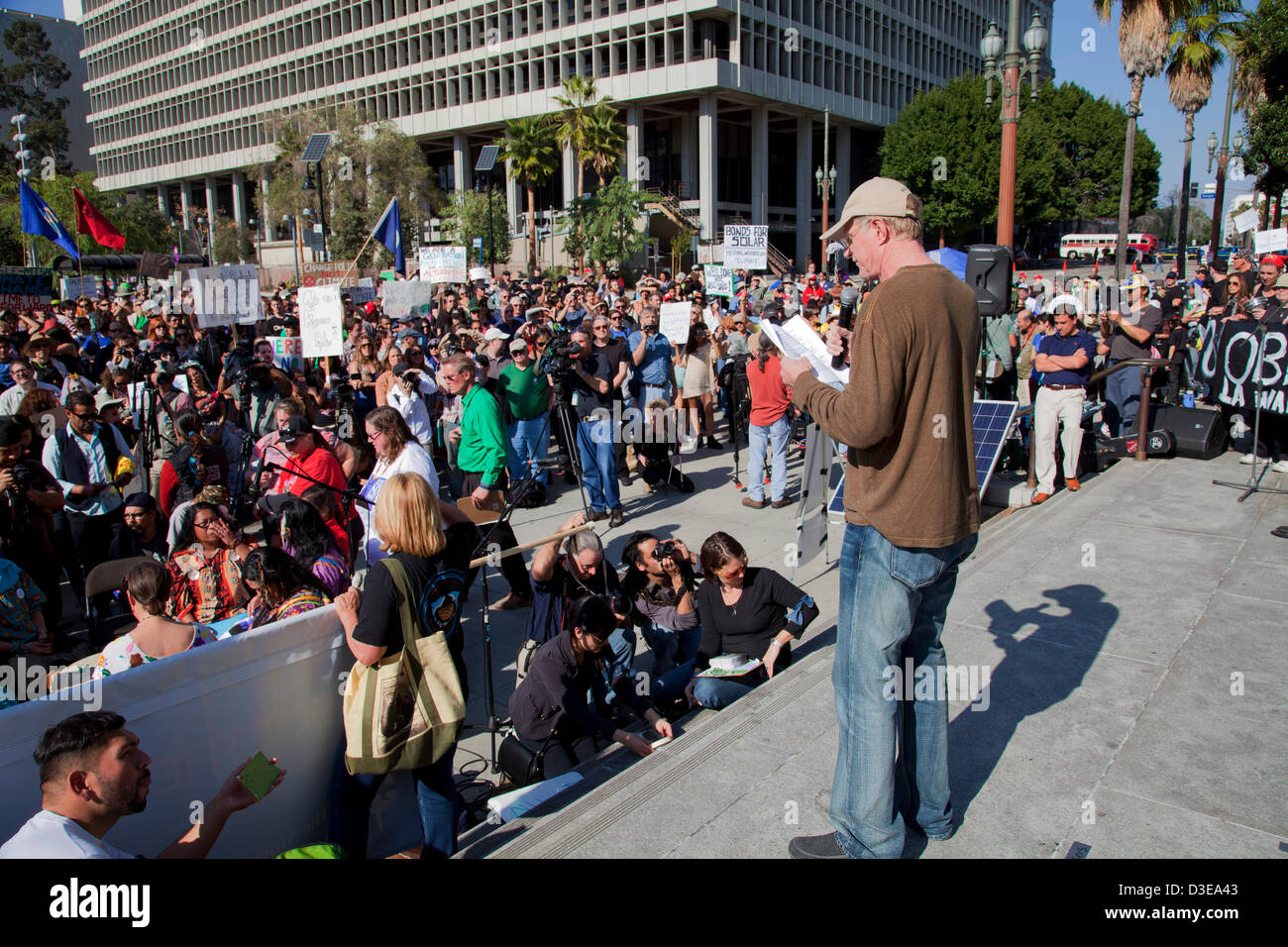 A climate change rally was held in Los Angeles on February 17, 2013 and ...