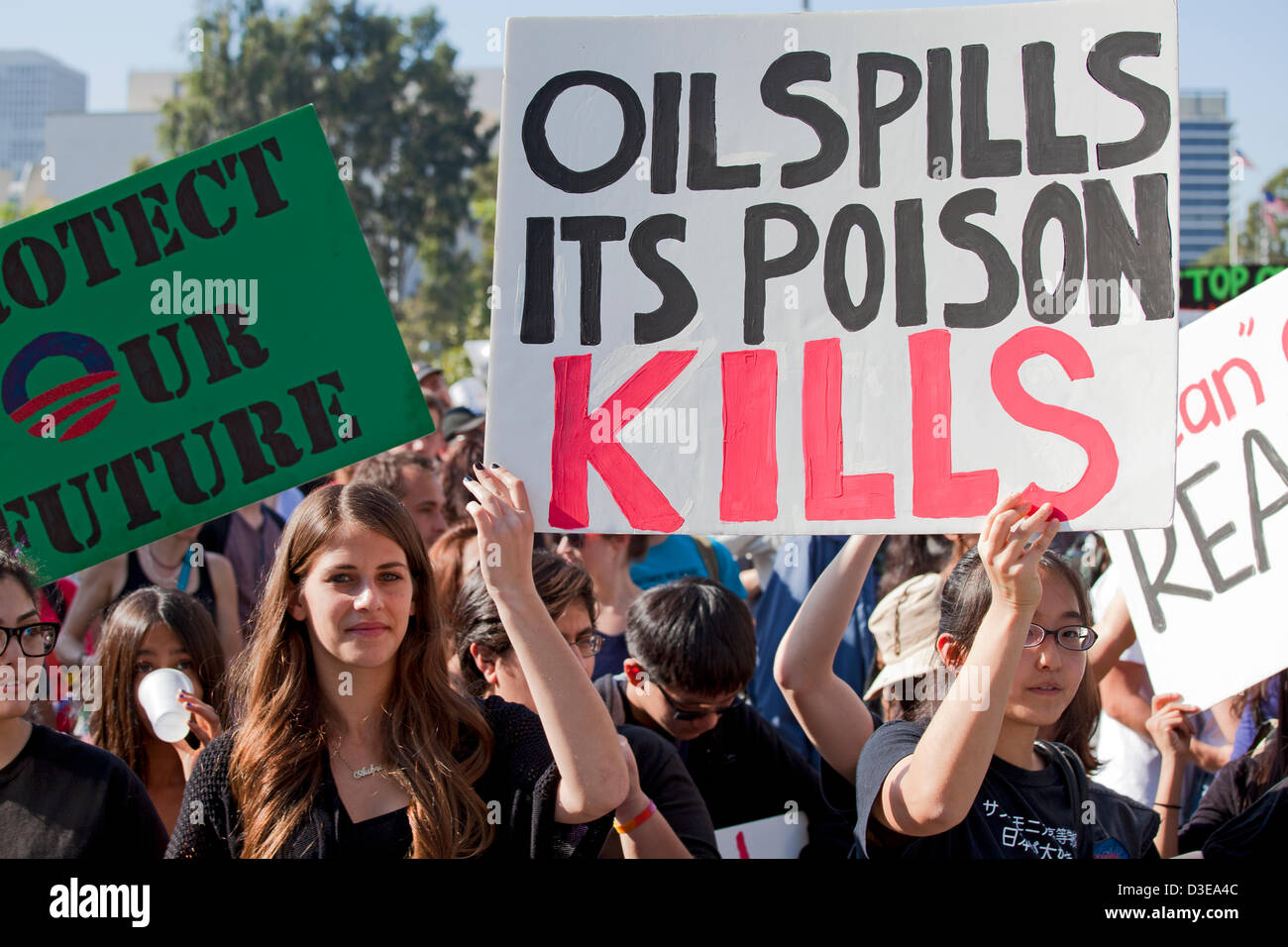 A climate change rally was held in Los Angeles on February 17, 2013 and ...