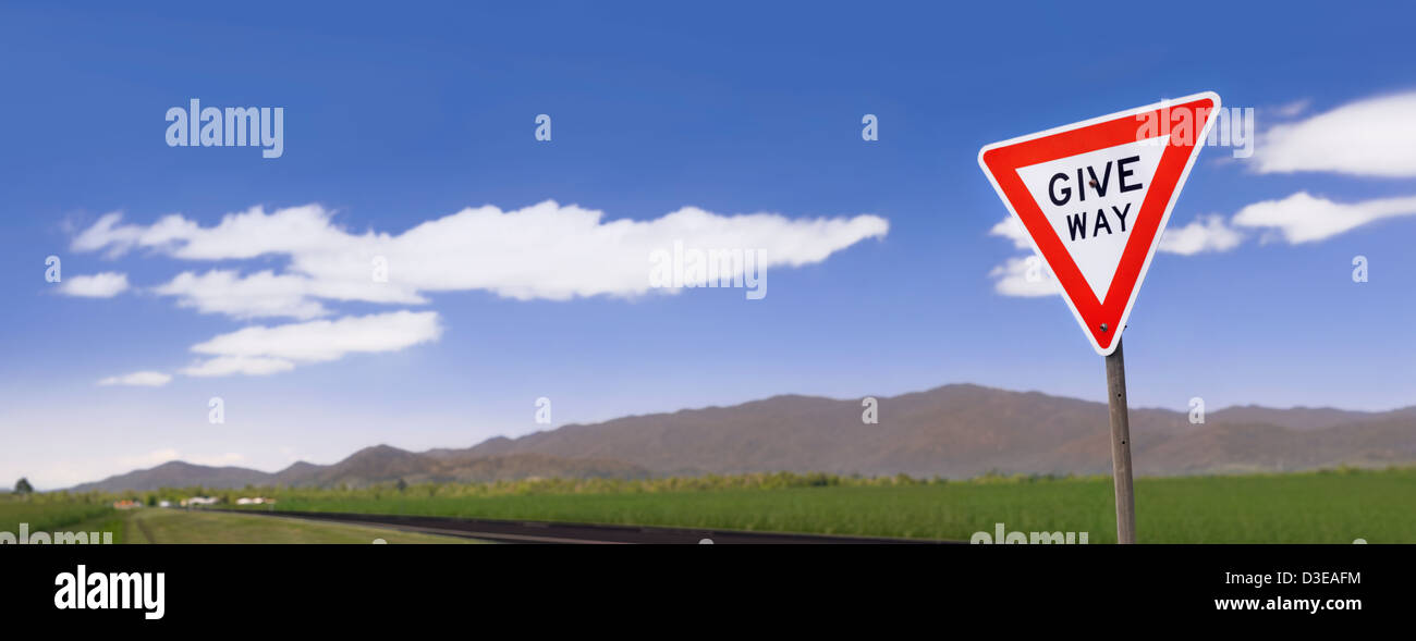 Give way road signs hi-res stock photography and images - Alamy