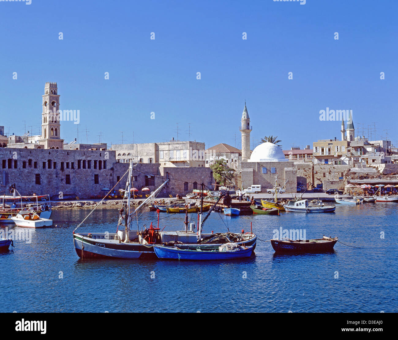 Old town and harbour, Acre (Akko), Western Galilee Region, Israel Stock ...