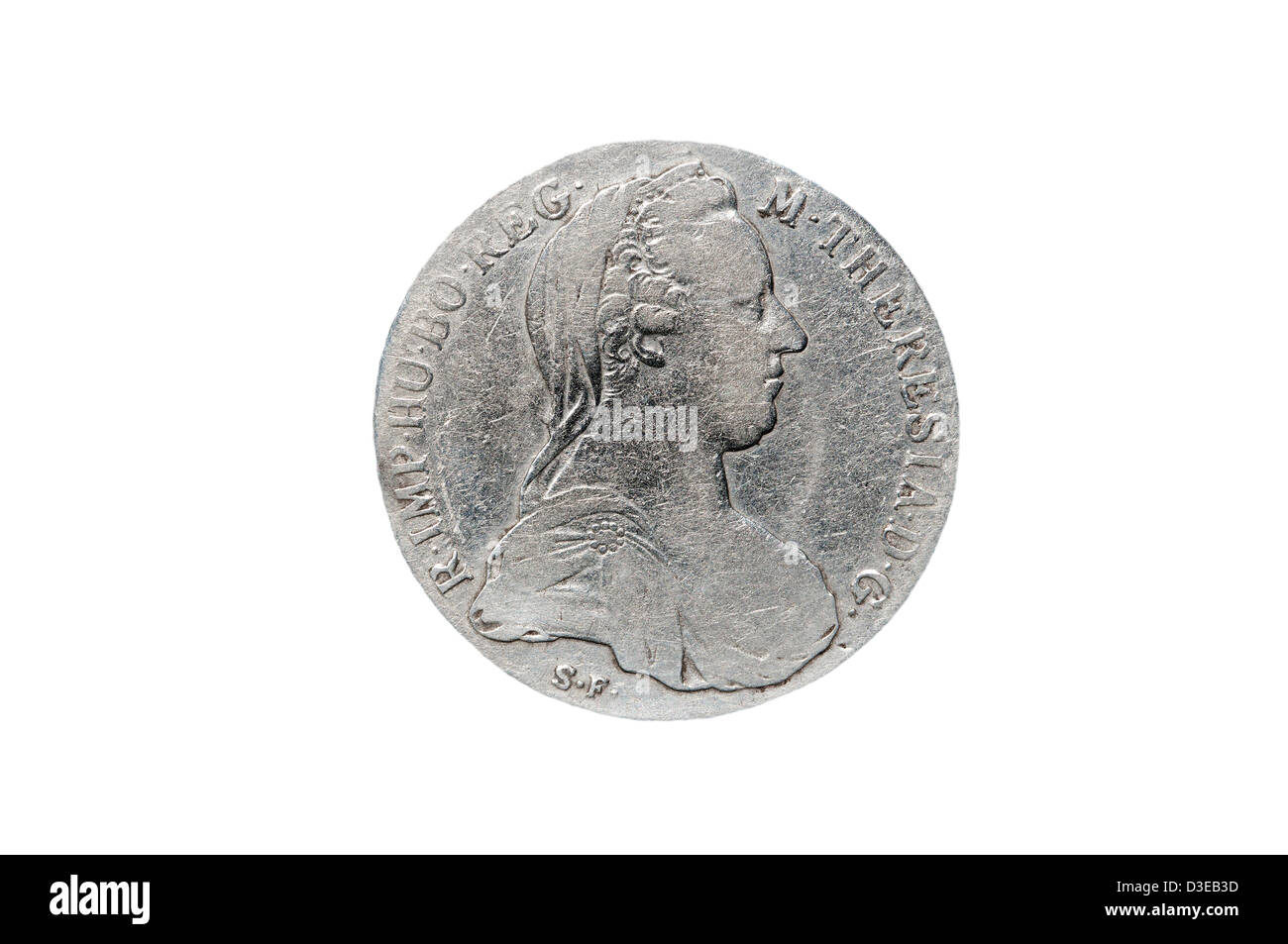 Maria Theresa Thaler, obverse side, year of minting 1780, location ...