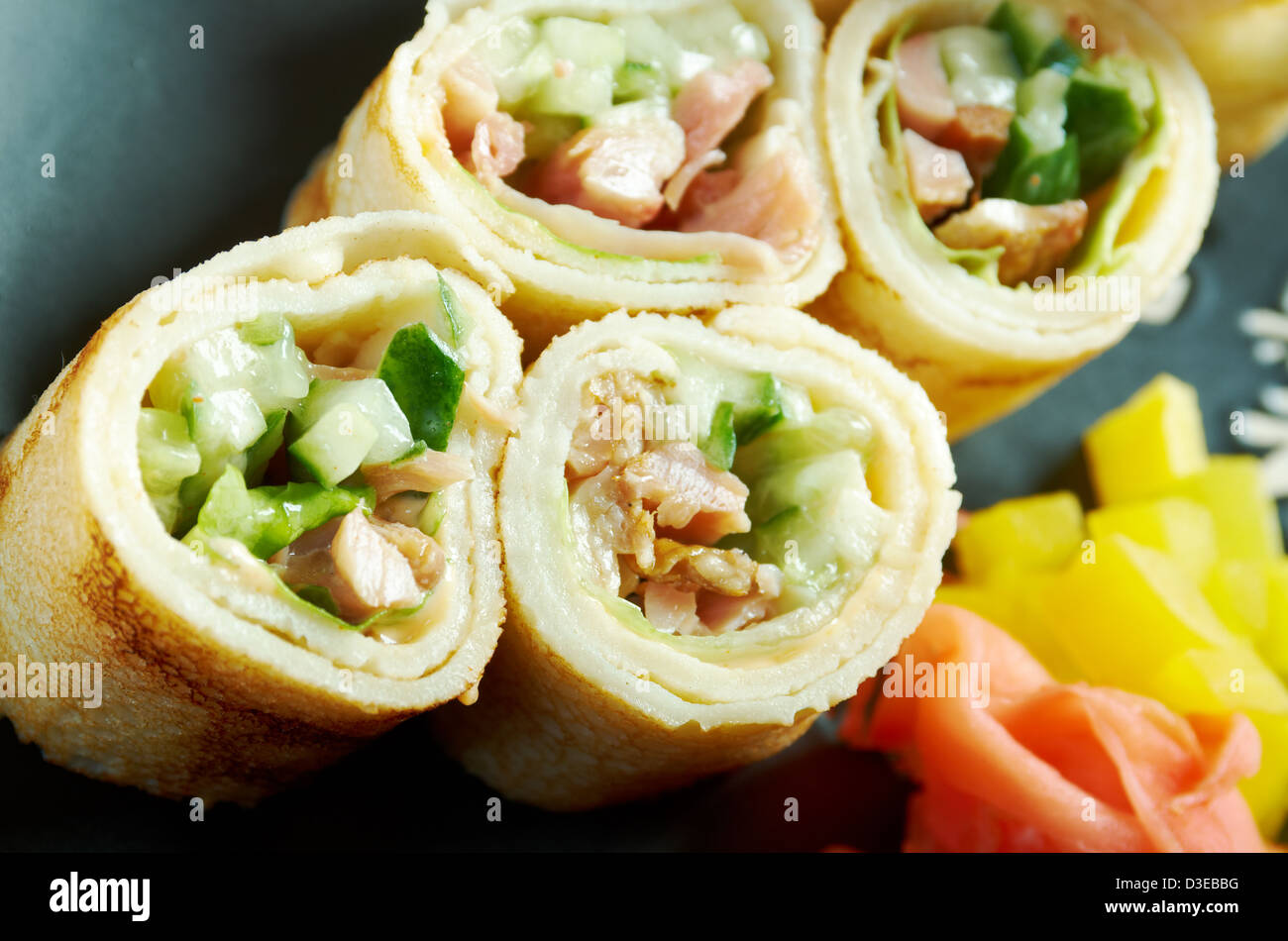 Chinese or Thai-style vegetable spring rolls Stock Photo - Alamy