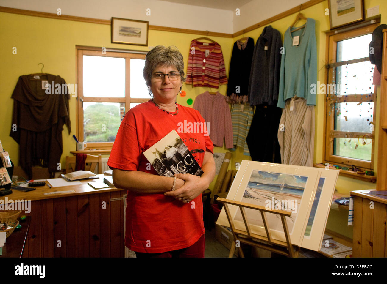 ISLAND OF EIGG, SCOTLAND - 31st OCTOBER 2007: Camille Dressler, 50, in ...