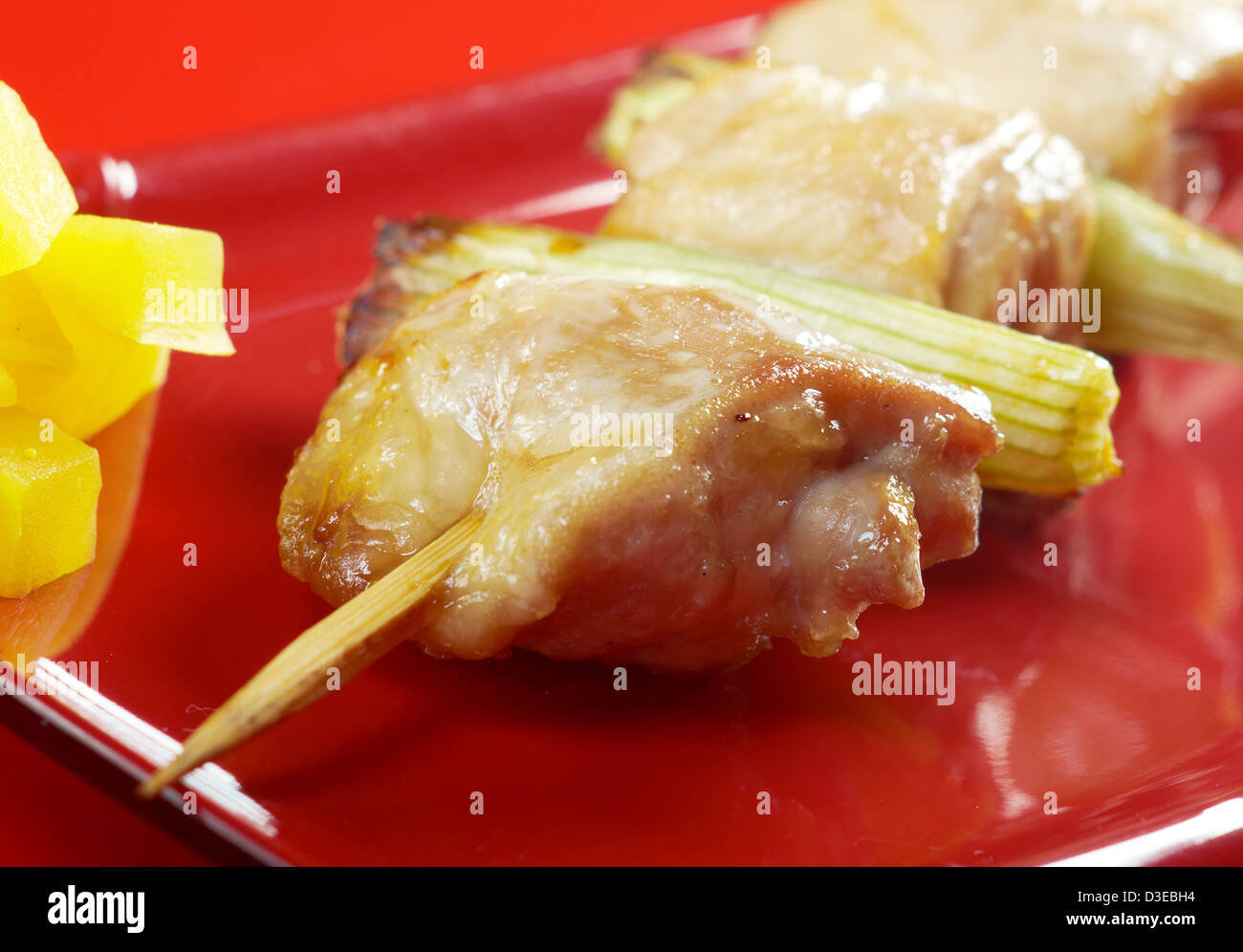 Japanese skewered chicken,Yakitori .closeup Stock Photo - Alamy
