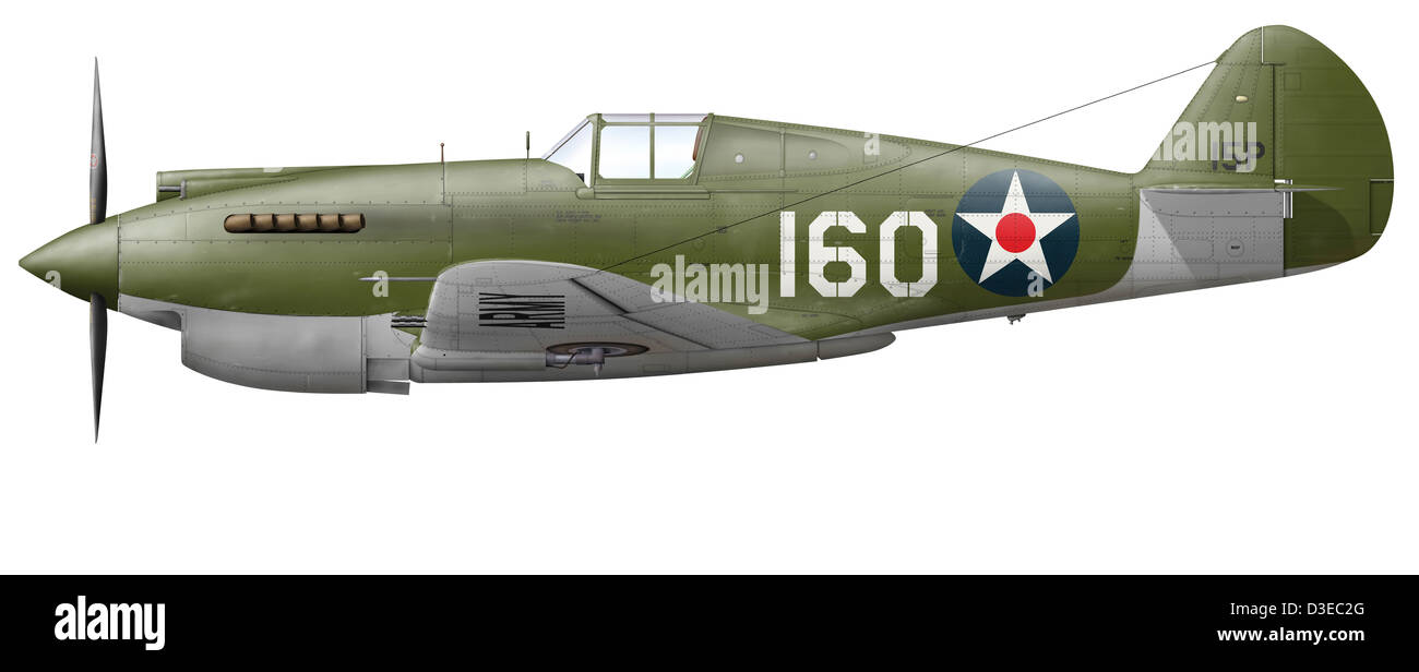 Illustration of a Curtis P-40 Warhawk Stock Photo - Alamy