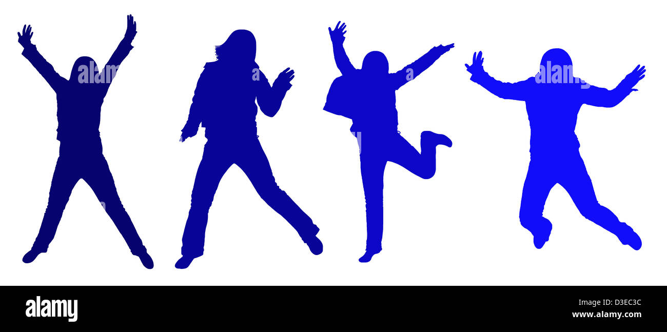 blue jumping silhouette isolated Stock Photo - Alamy