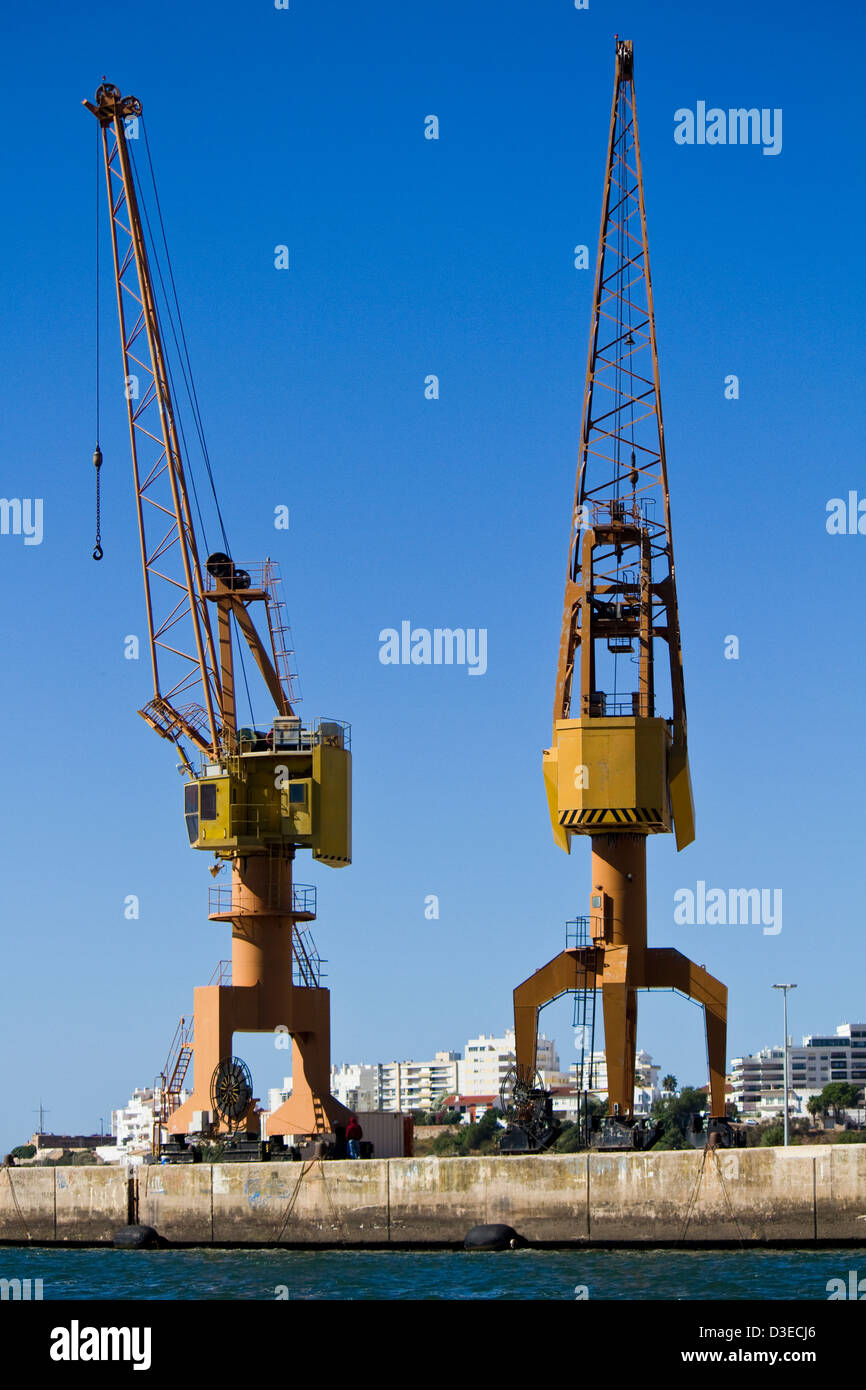 View of a port crane at the docks Stock Photo - Alamy
