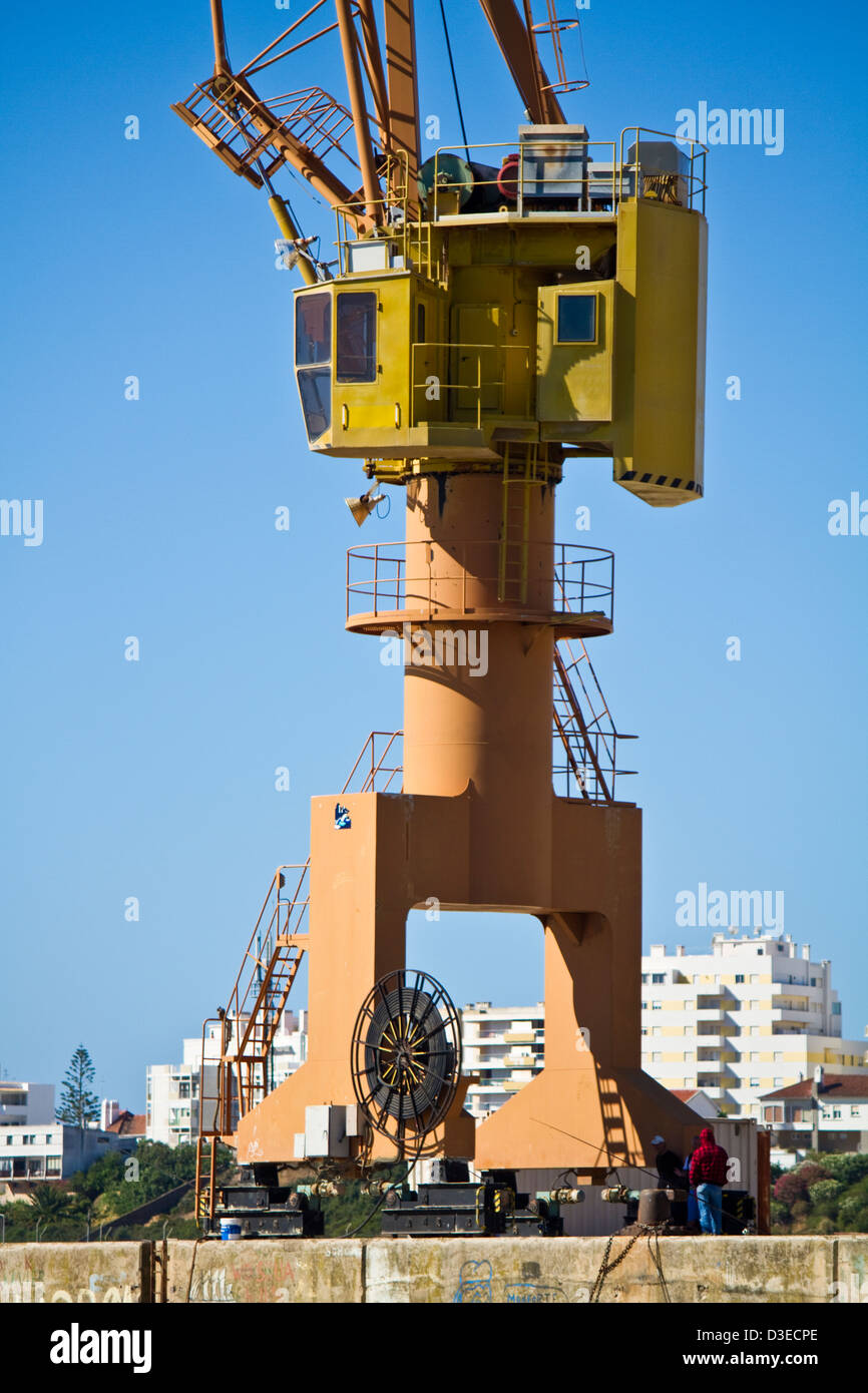 View of a port crane at the docks Stock Photo - Alamy