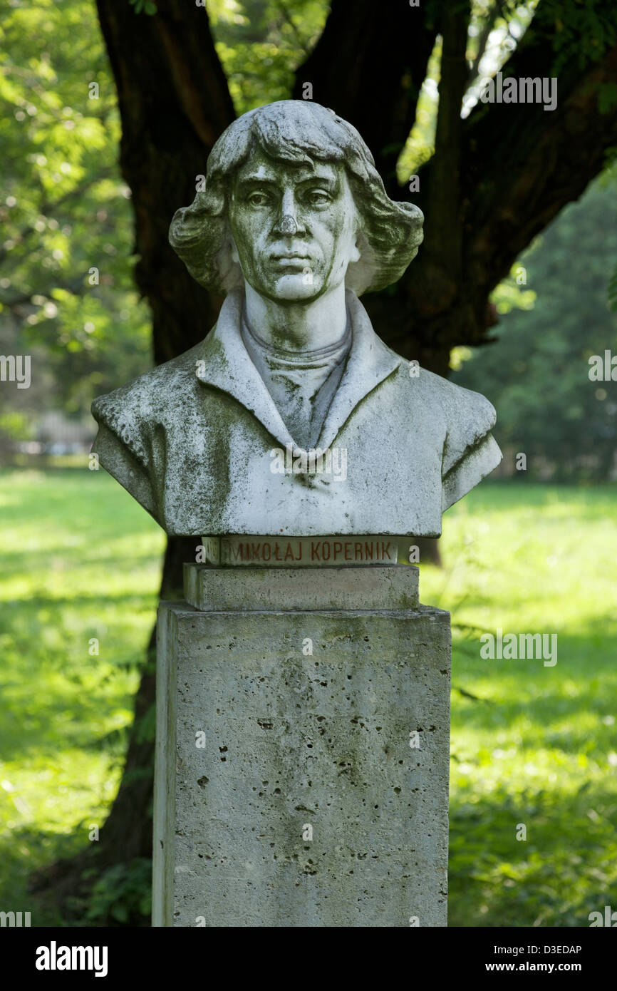 Bust of Nicholas Copernicus in Park Jordana, Krakow, Poland Stock Photo ...