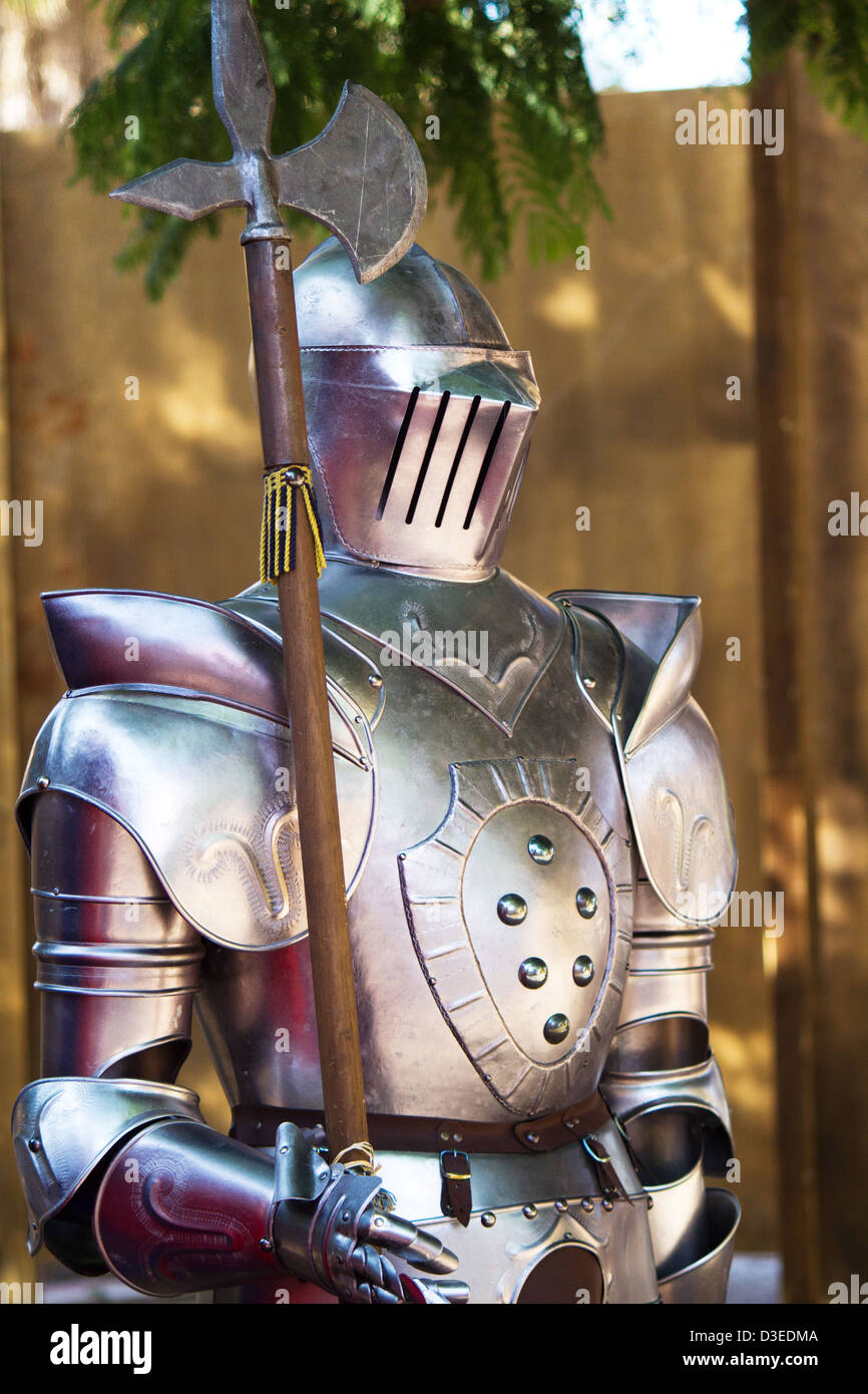 Close view detail of Medieval armor suit Stock Photo - Alamy
