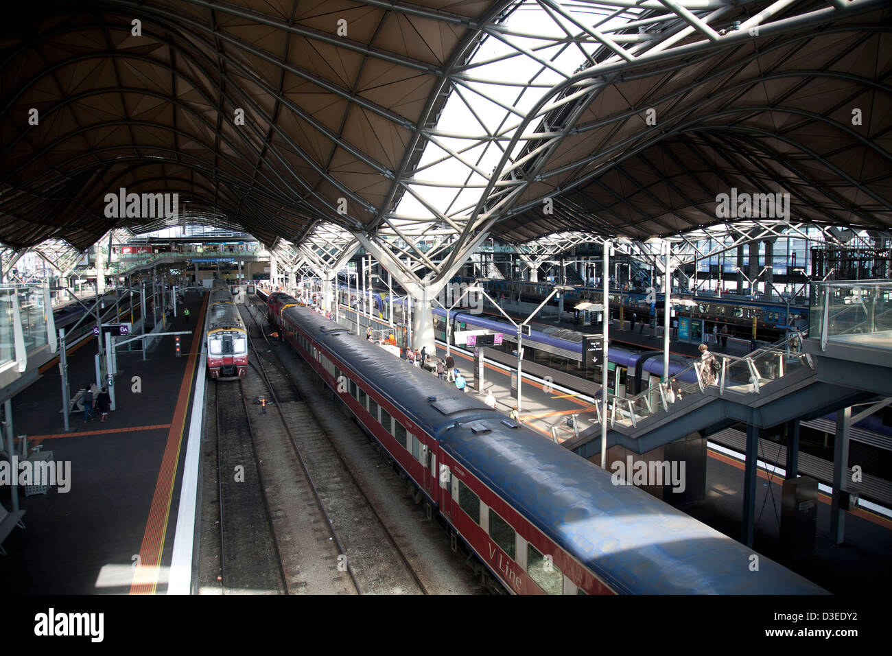 Country link trains at the platform Southern Cross Railway Station ...
