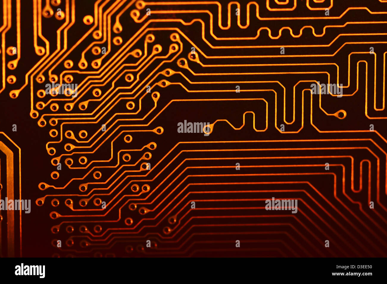 Close view of the circuits of a modern computer motherboard Stock Photo ...