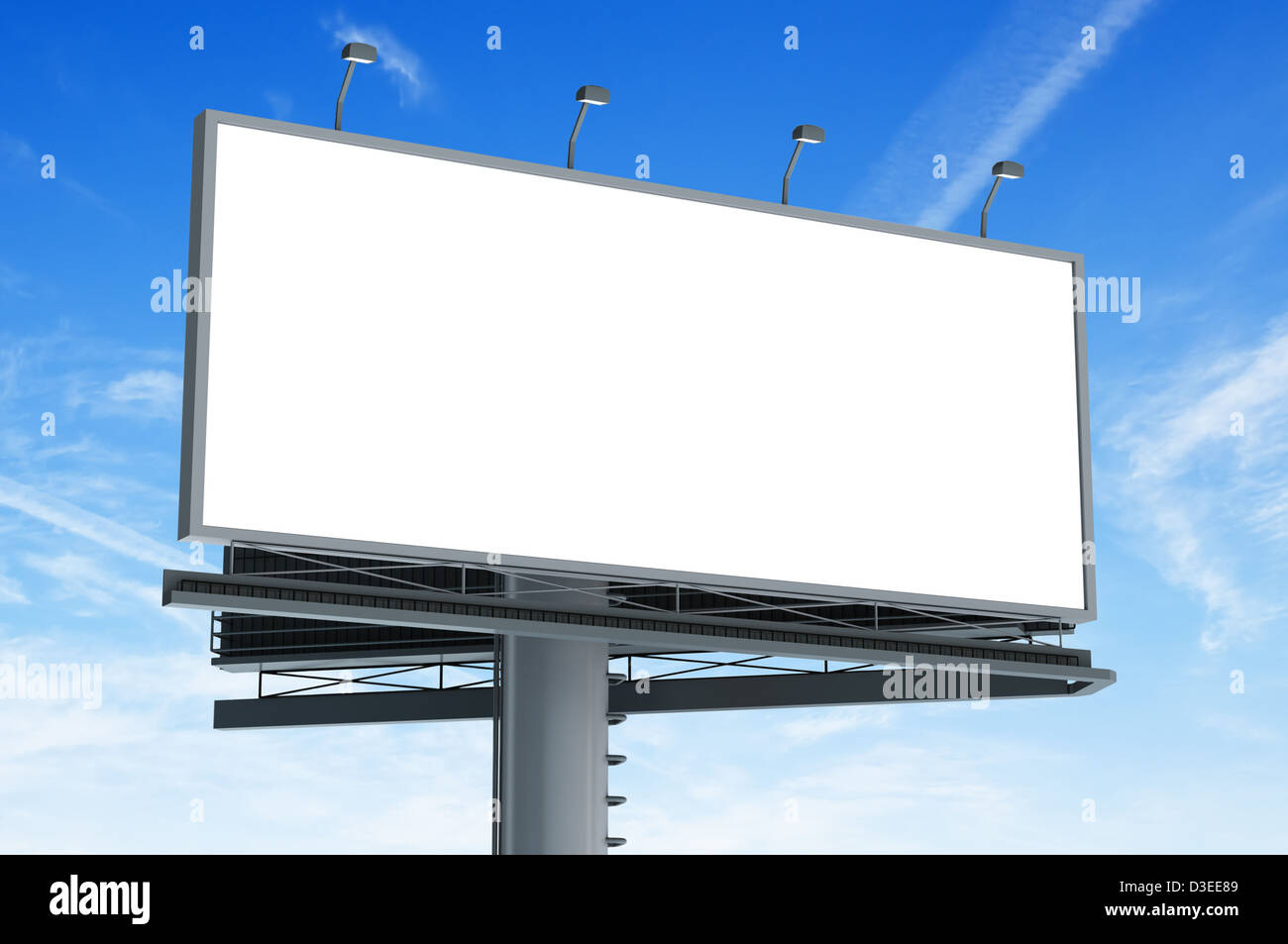 Billboard with empty screen, against blue cloudy sky Stock Photo - Alamy