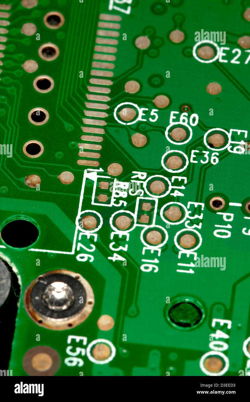 close view detail of a green computer circuit board Stock Photo - Alamy