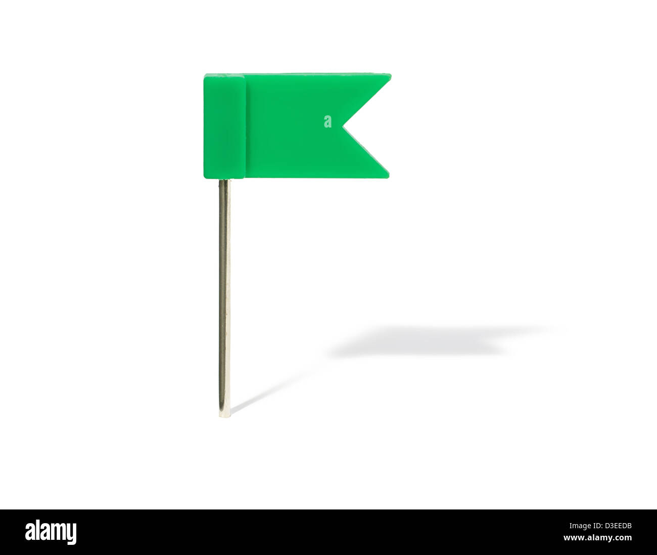 Green flag pin with shadow Stock Photo - Alamy
