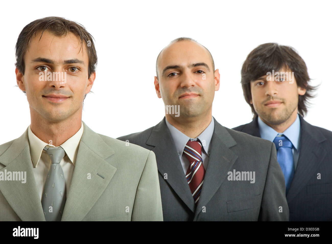 three business men isolated on white background Stock Photo - Alamy