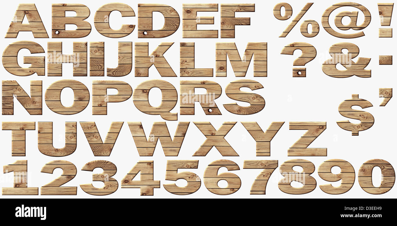 Wooden alphabet isolated on a white background Stock Photo - Alamy